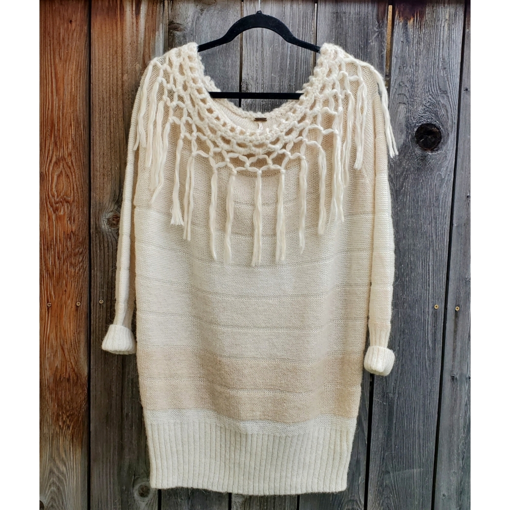 Free People Knit Fringe Need You Now Sweater - Gem